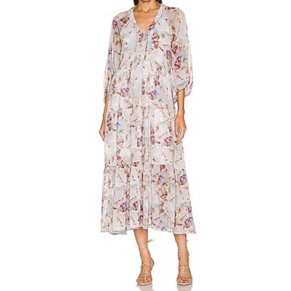 All Saints | Dresses | Allsaints Trude Vimur Dress Ice Blue Logo Floral ...